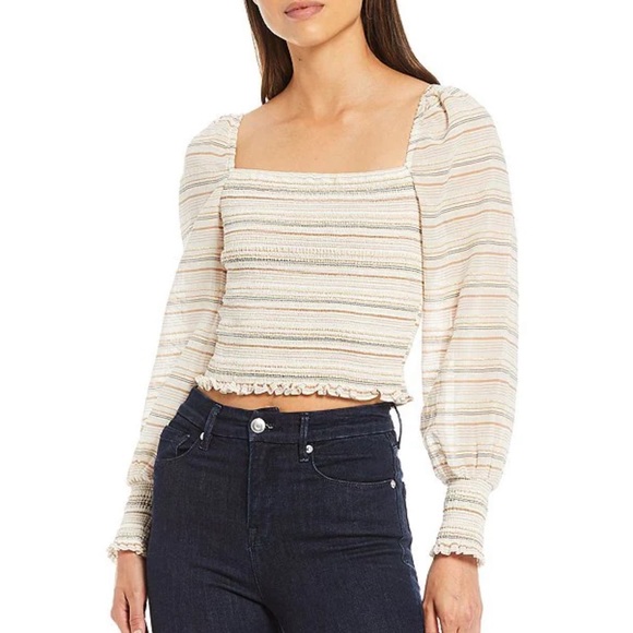 Gianni Bini | Tops | New Gianni Bini Angel Woven Multi Striped Peplum ...